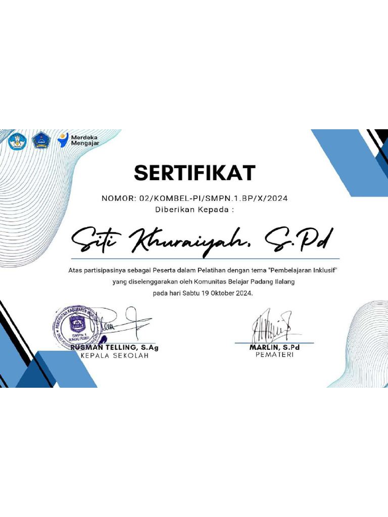 Sertifikat Kombel 2 | PDF