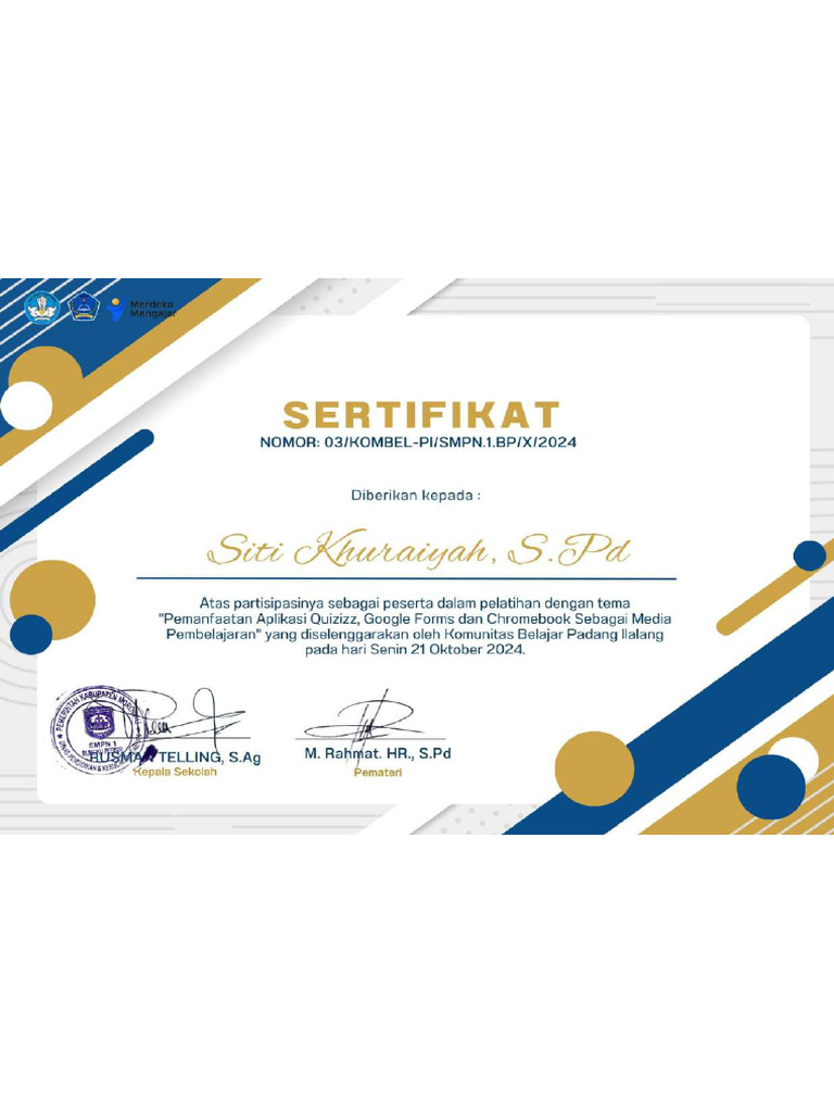 Sertifikat Kombel 3 | PDF