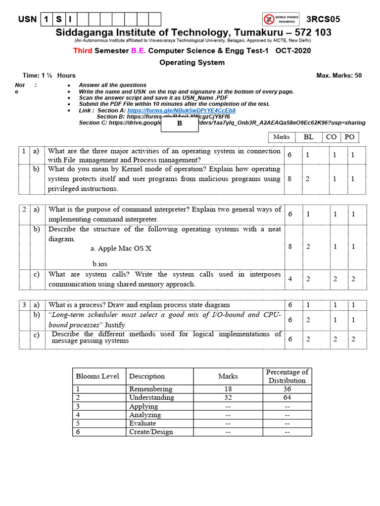 SET B Merged | PDF | Operating System | Process (Computing)