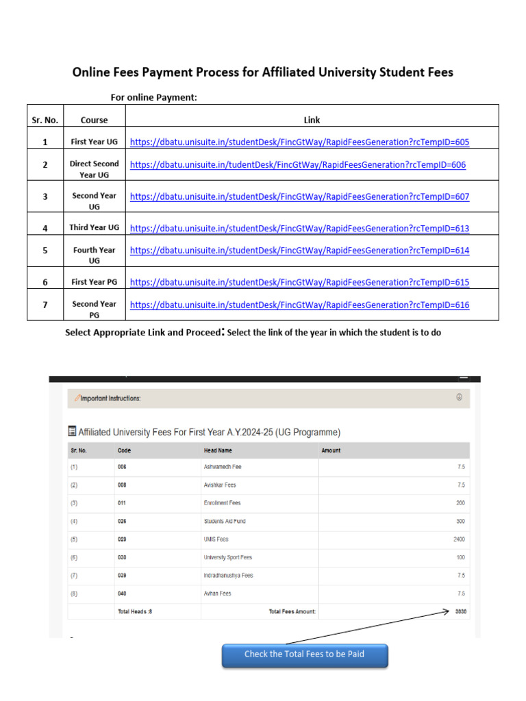 Guidelines To Pay Enrollment Fees Payment Link Manual A.Y.2024-25 | PDF ...