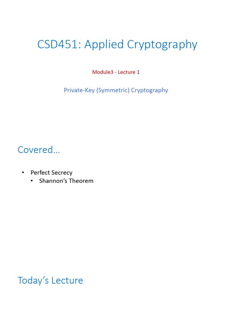 Lecture8 StreamCipher | PDF