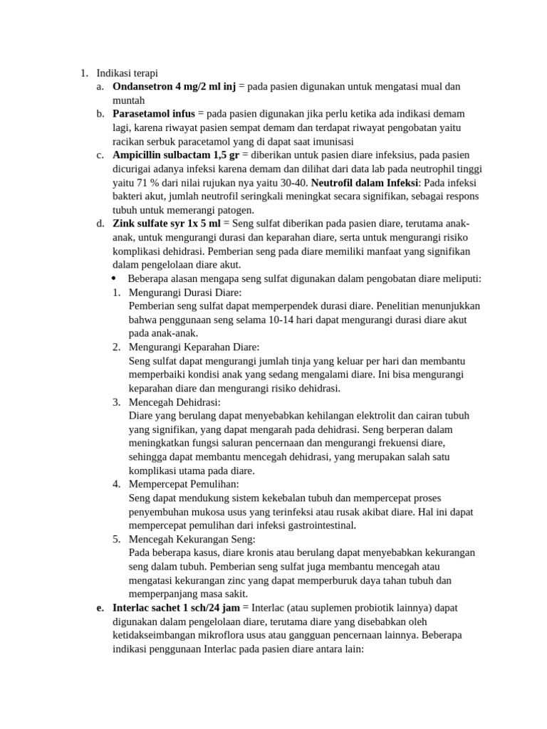 Indikasi Terapi Pada Pasien Diare | PDF