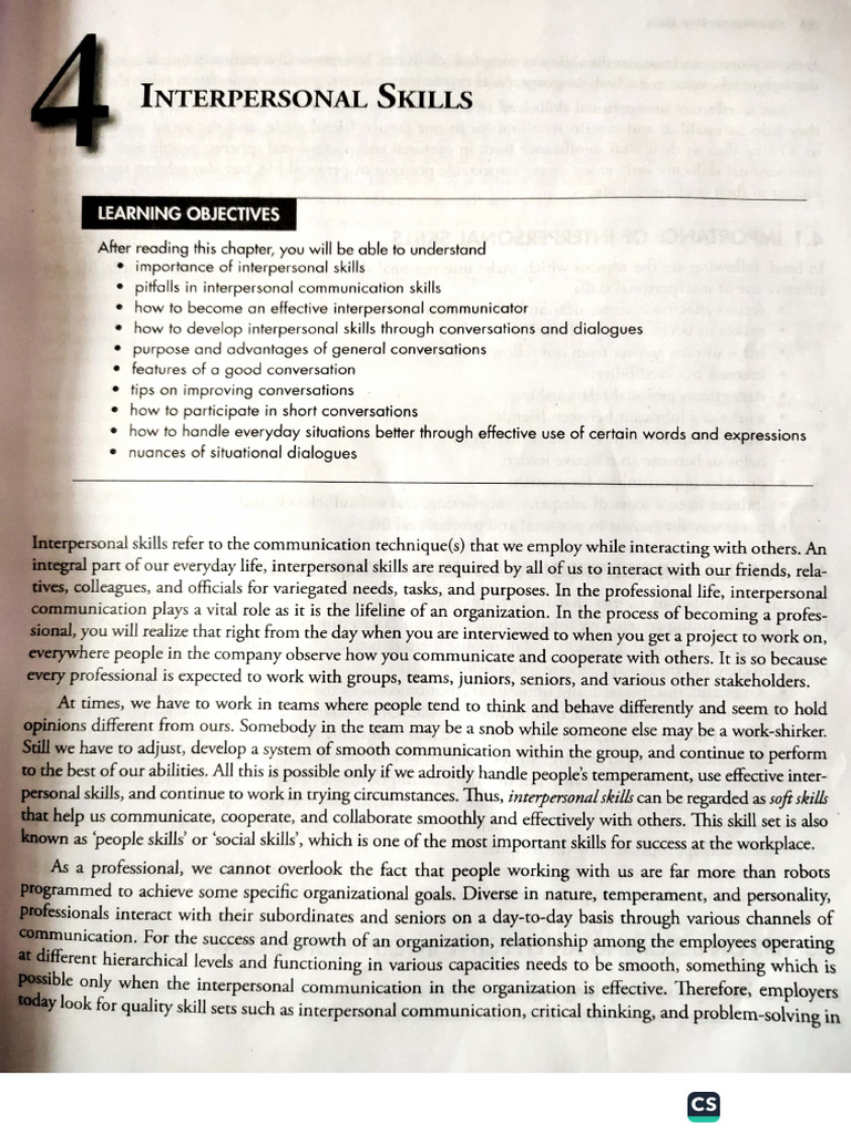 Interpersonal Communication Skills | PDF