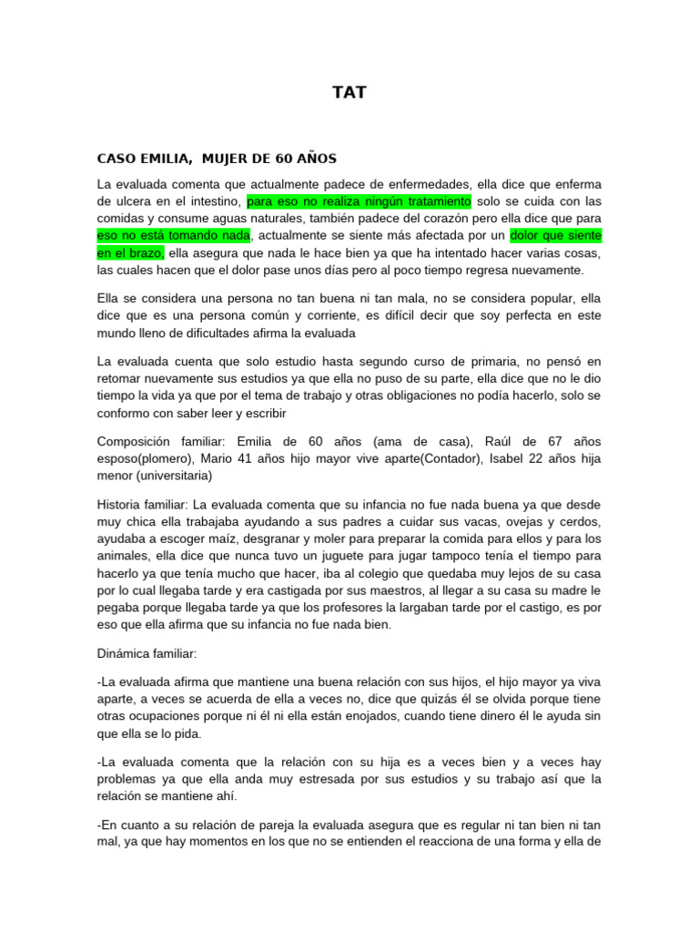 Ejercicios Tat Cat | PDF | Sicología