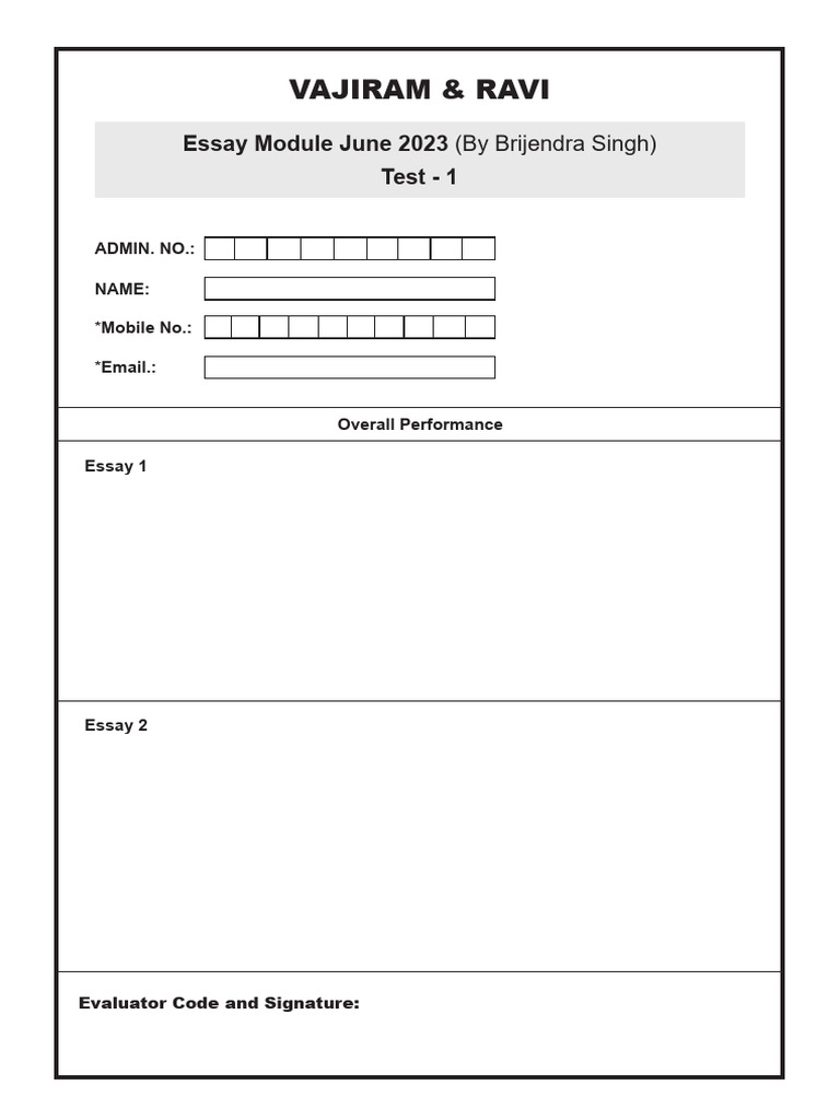 Essay Test Booklet | PDF | Essays | Human Communication