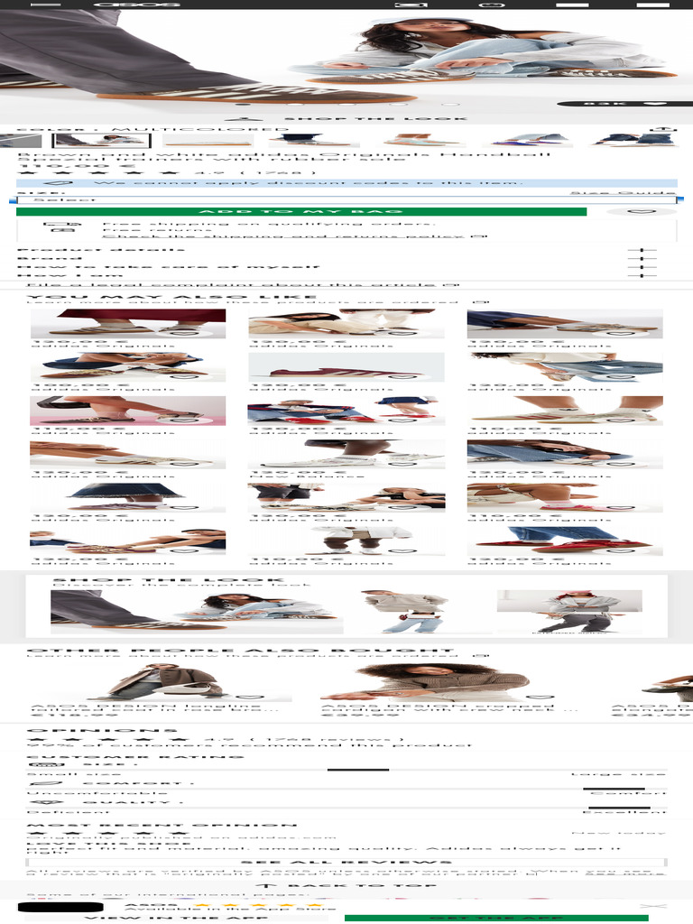 Adidas Originals Handball Spezial Trainers in Brown and White With Gum Sole ASOS | PDF