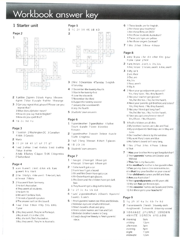 2nb Gateway A2 Workbook Key | PDF