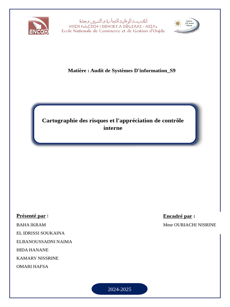 Cartographie des Risques et Contrôle Interne | PDF | Contrôle interne ...
