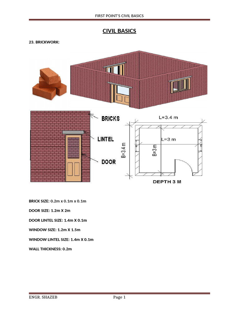 Brickwork Calculation Guide | PDF | Brick | Mortar (Masonry)