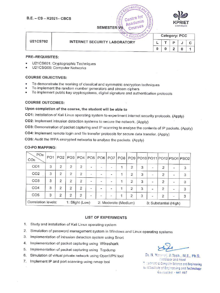 Internet Security Lab | PDF