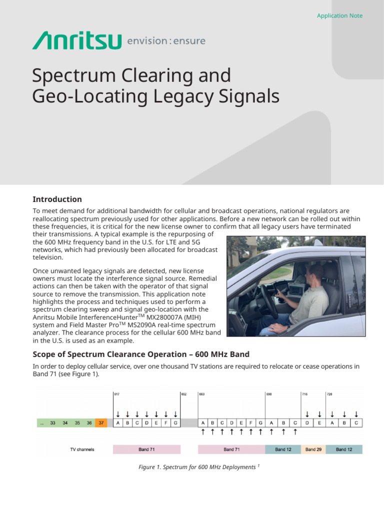 Spectrum Clearing and Geo-Locating Legacy Signals: Application Note ...