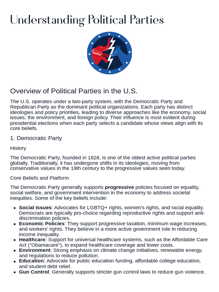 Understanding Political Parties | PDF | Democratic Party (United States ...