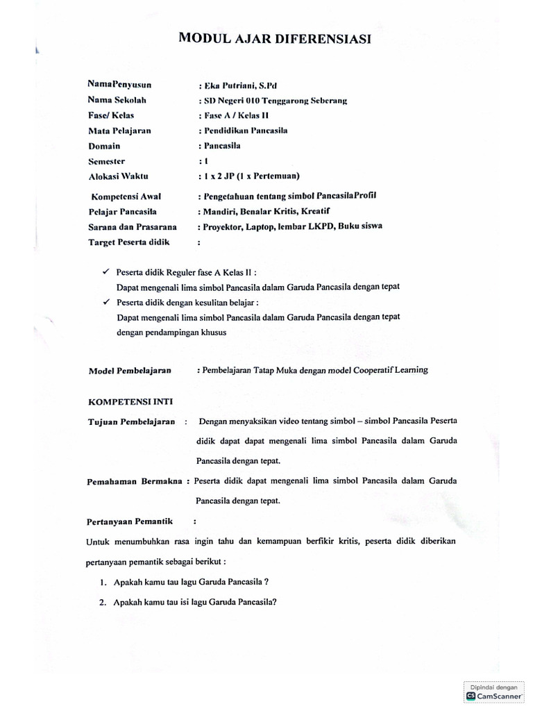 Modul Ajar Diferensiasi Eka | PDF