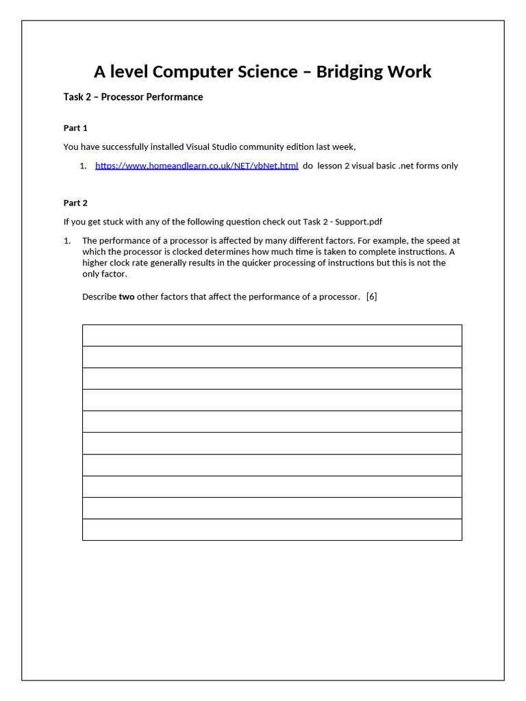 Task 2 Processor Performance | PDF