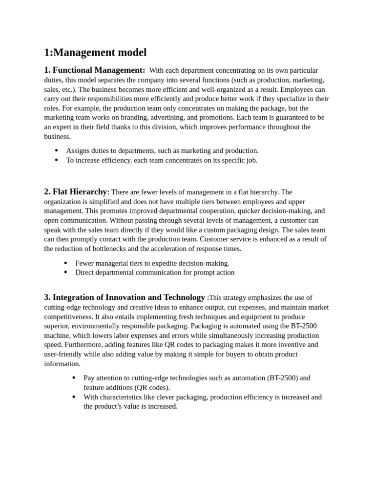 Organizational Structure and Model | PDF | Packaging And Labeling ...