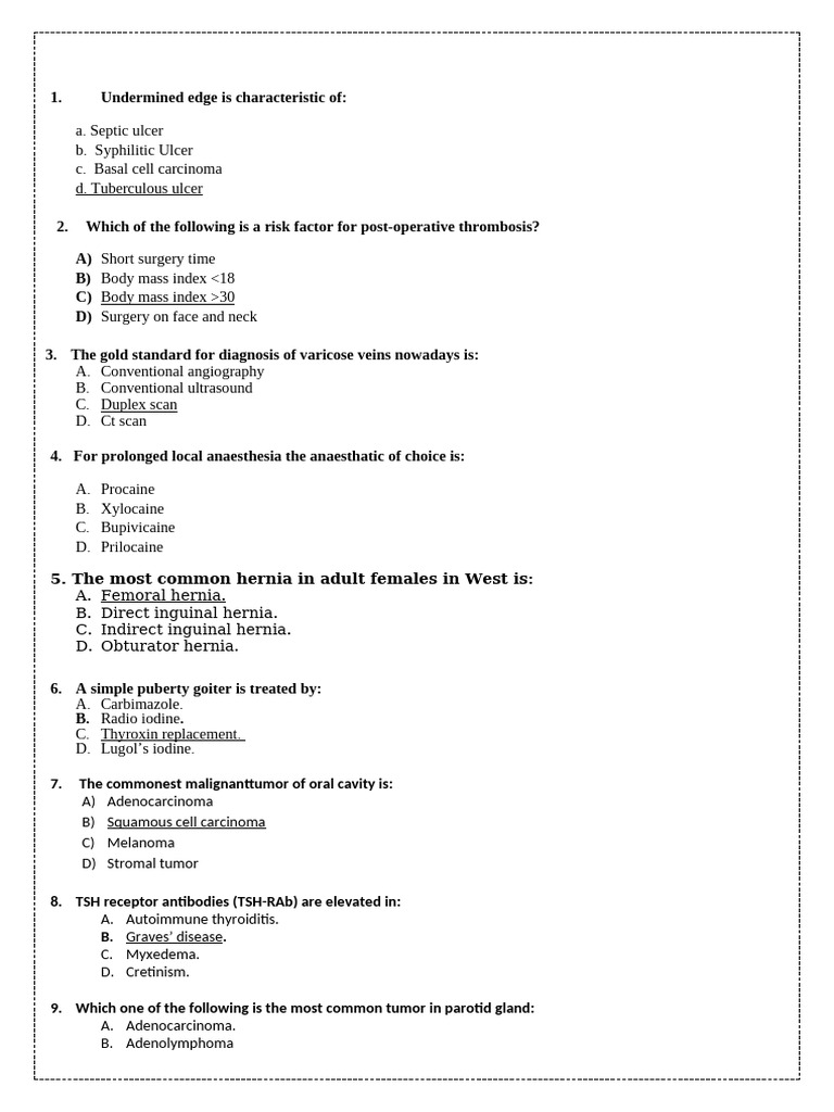 Rawal MBBS Prof Paper Surgery - A | PDF | Shock (Circulatory) | Breast ...