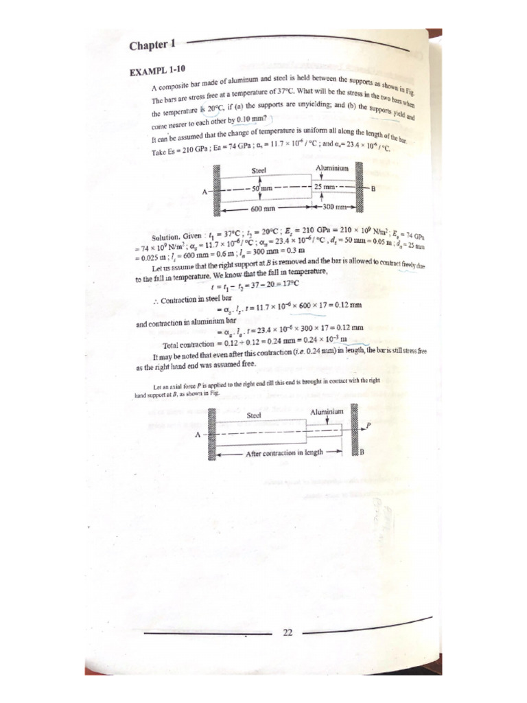A Composite Bar Made of Aluminum and Steel Is Held Between The | PDF