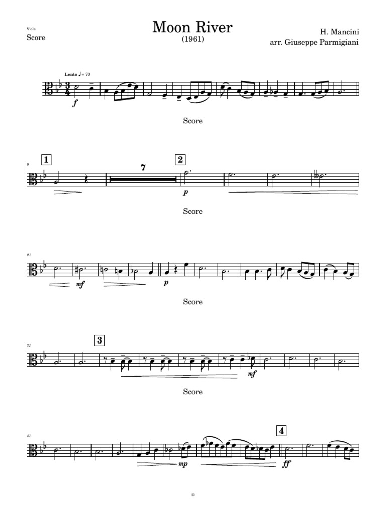 Moon River-Viola | PDF