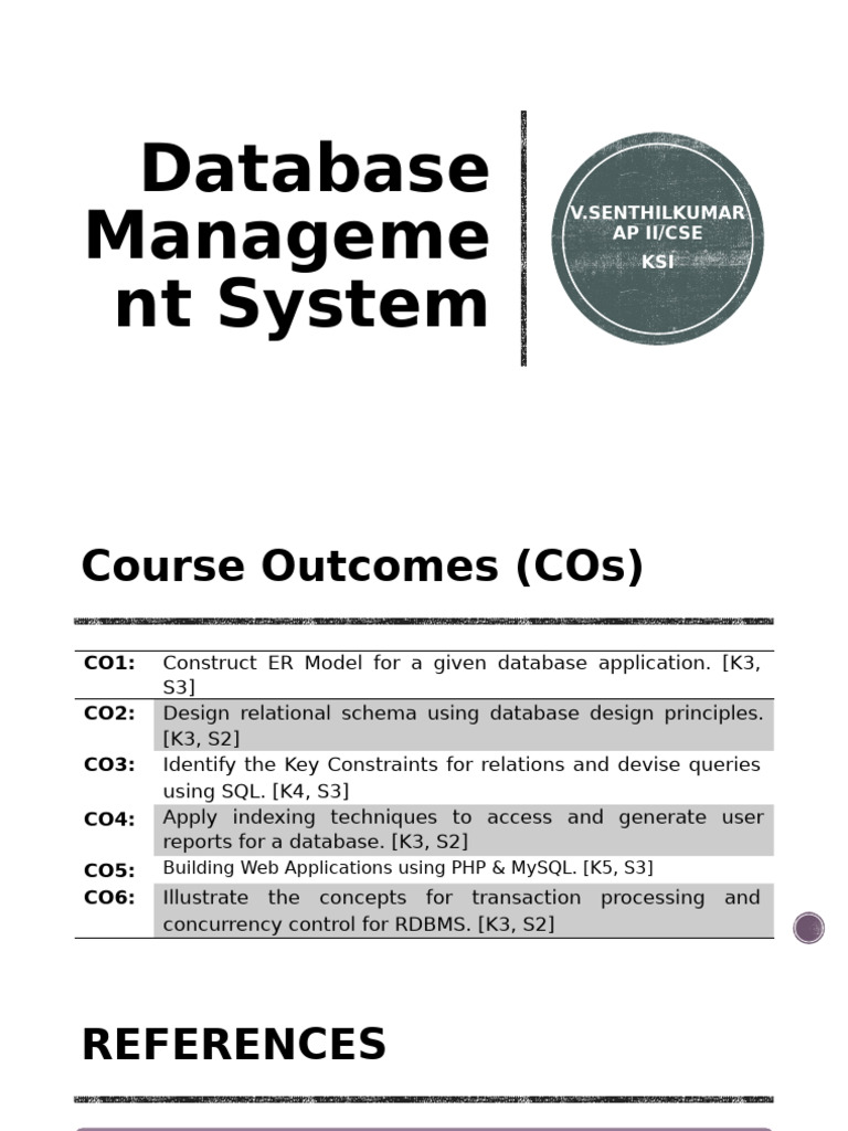 Database Management Course Overview | PDF | Databases | Database Transaction