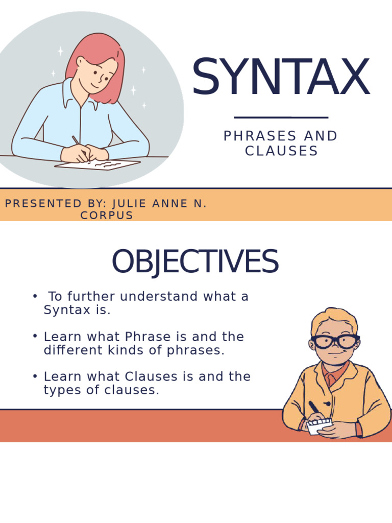 Syntax (Phrases and Clauses) | PDF | Verb | Clause