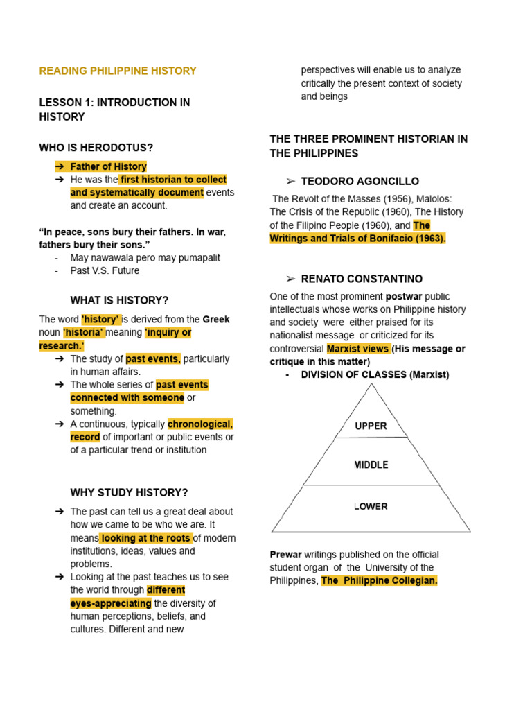 Philippine History Readings Overview | PDF | Social Science | History