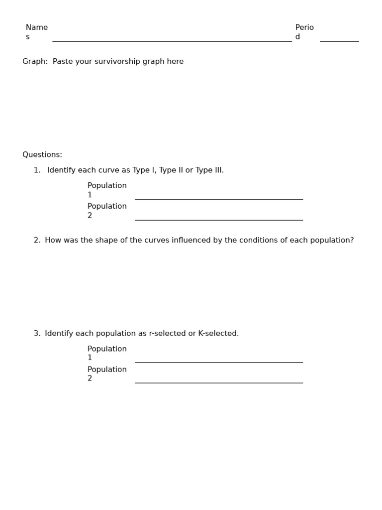 Survivorship Curves Analysis Guide | PDF | Teaching Methods & Materials