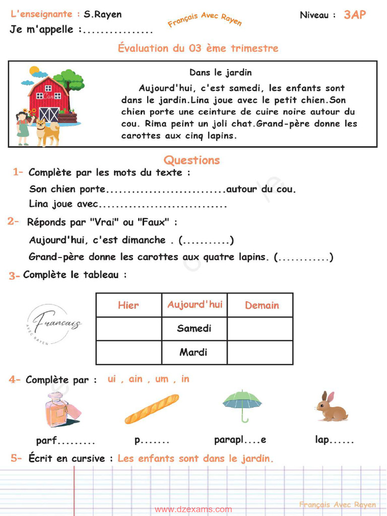 Dzexams 3ap Francais 202335 | PDF | Business