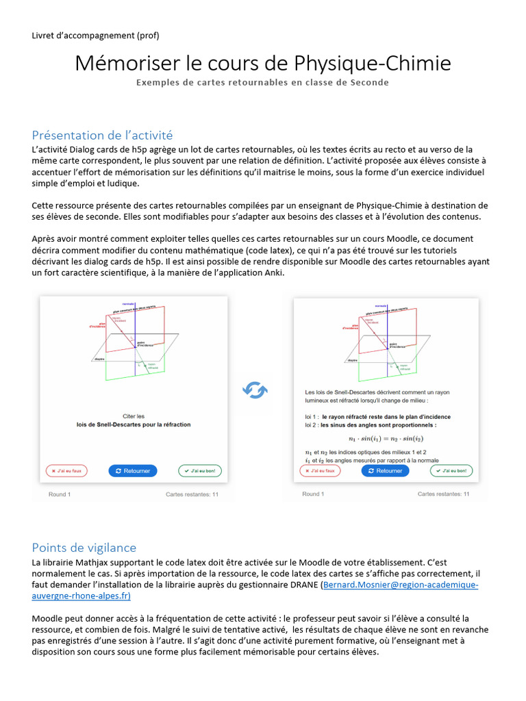 Cartes retournables en Physique-Chimie | PDF | Fichier informatique ...