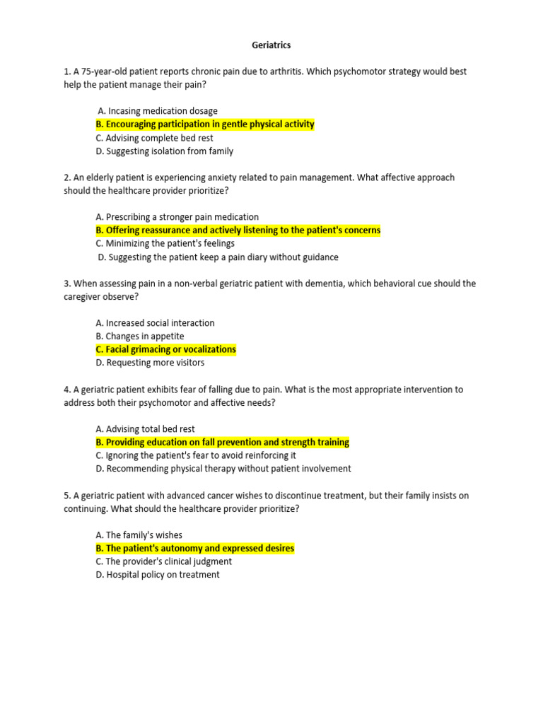 Geria Midterms | PDF