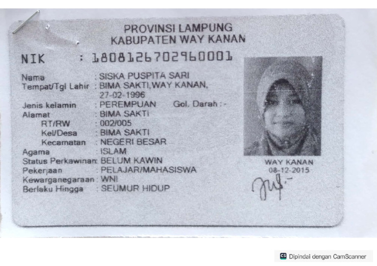 KTP Siska Puspita Sari | PDF