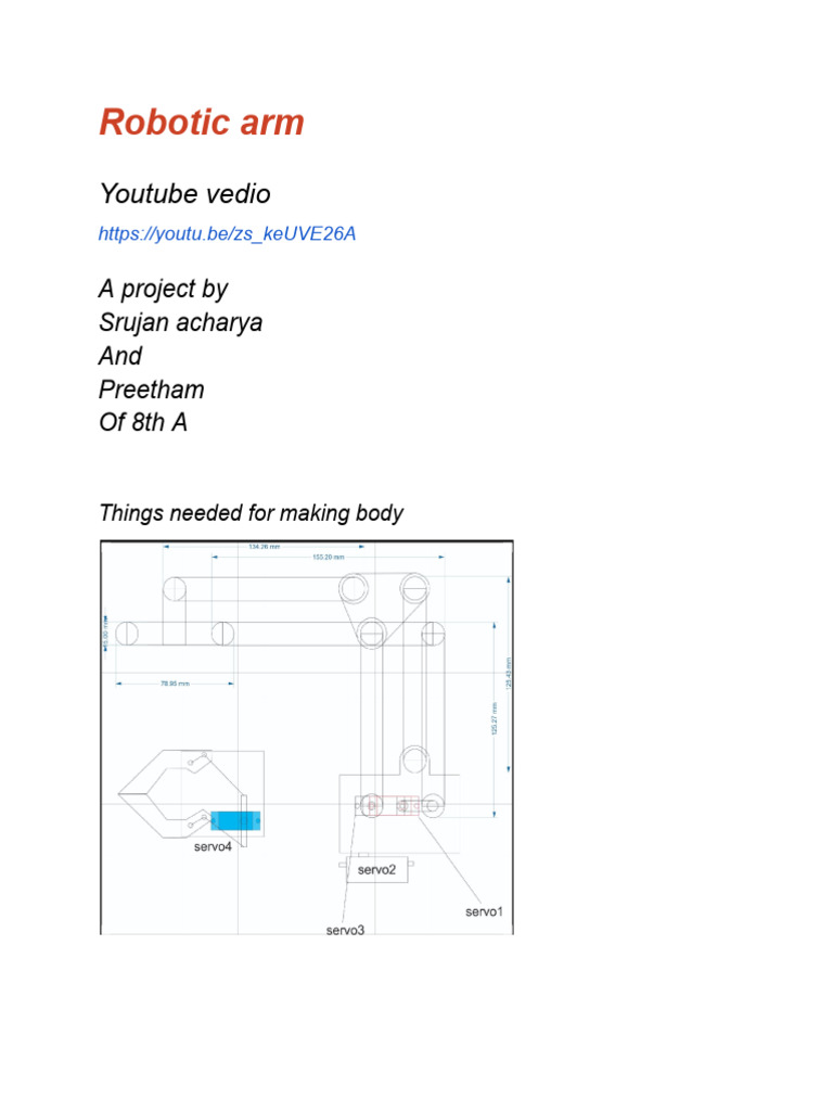 DIY Robotic Arm Project Guide | PDF | Technology & Engineering