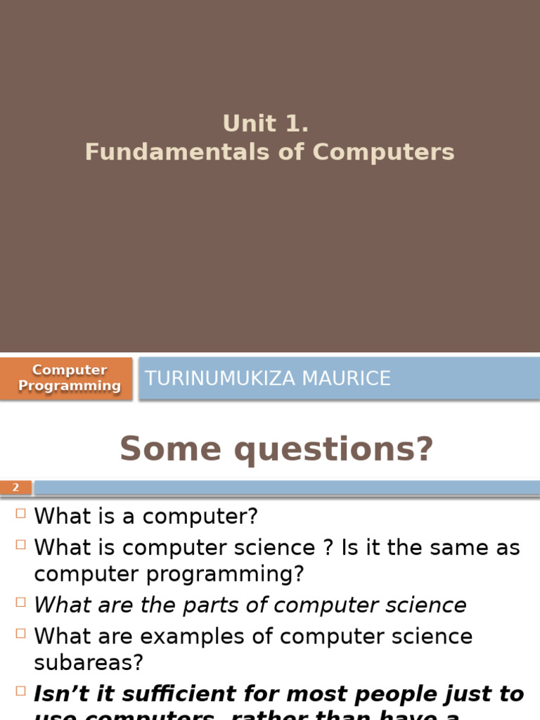 Unit 1 Fundamentals Of Computers Pdf Operating System Computer Data Storage