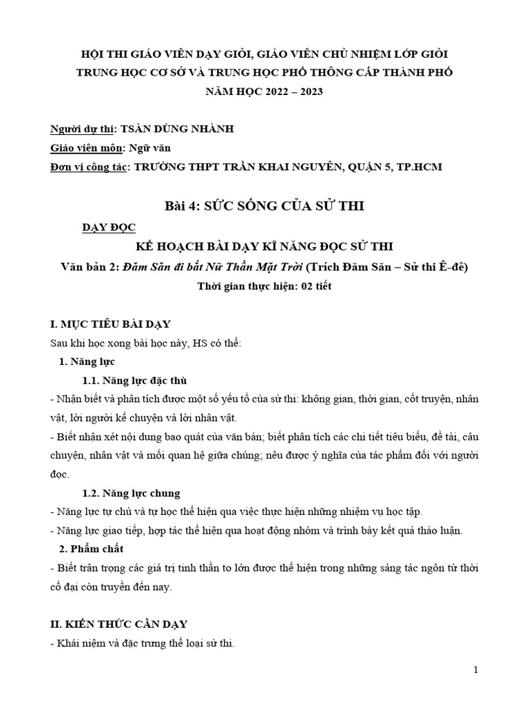 KHBD Thi Gvgioi THPT TPHCM - T San Dung Nhanh | PDF