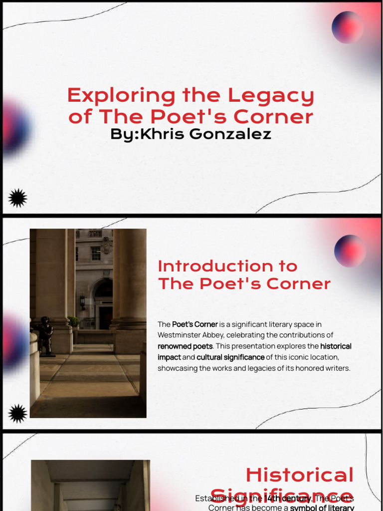 Slidesgo Exploring The Legacy of The Poets Corner Project ...
