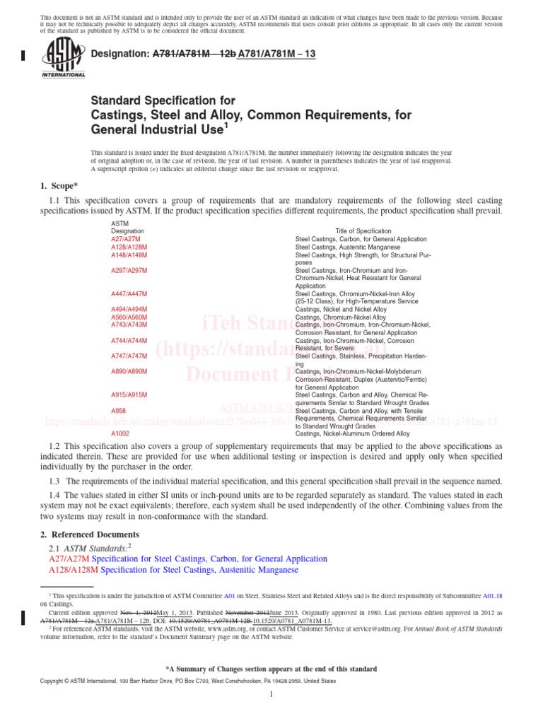 Astm A781 A781m 13 | PDF | Steel | Stainless Steel