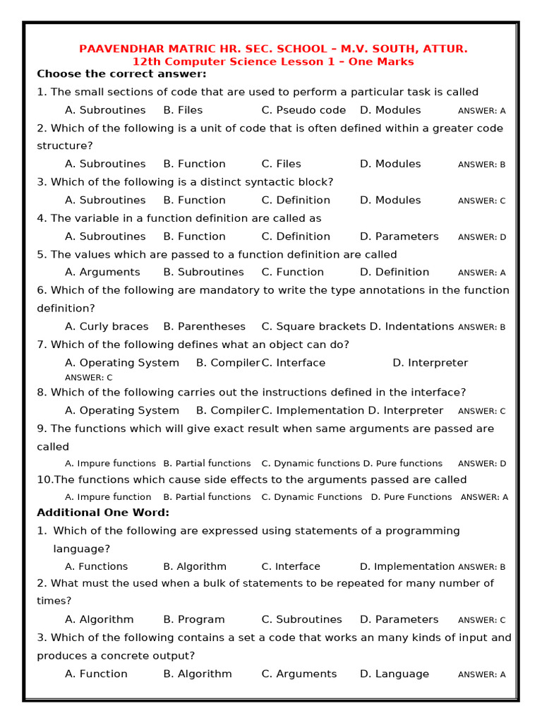 12th C Science Lesson 1 One Word | PDF | Parameter (Computer Programming) | Systems Engineering