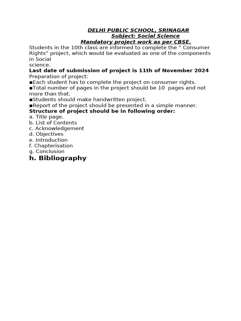 Project 10th Class | PDF