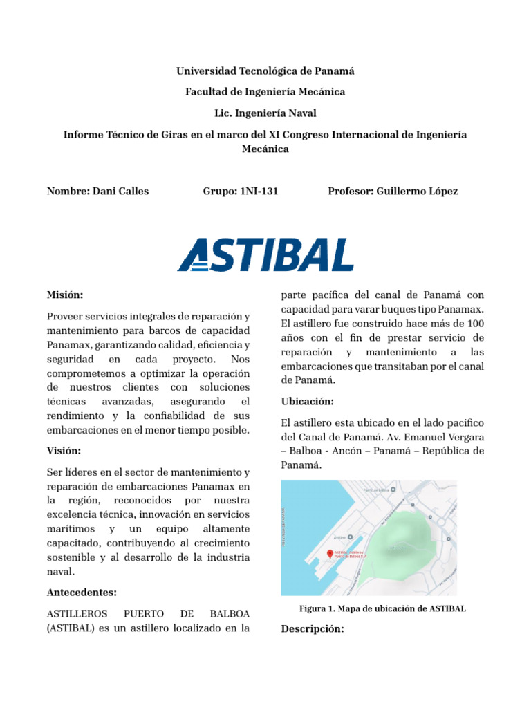 Informe sobre ASTIBAL y su Mantenimiento Naval | PDF | Astillero | Panamá