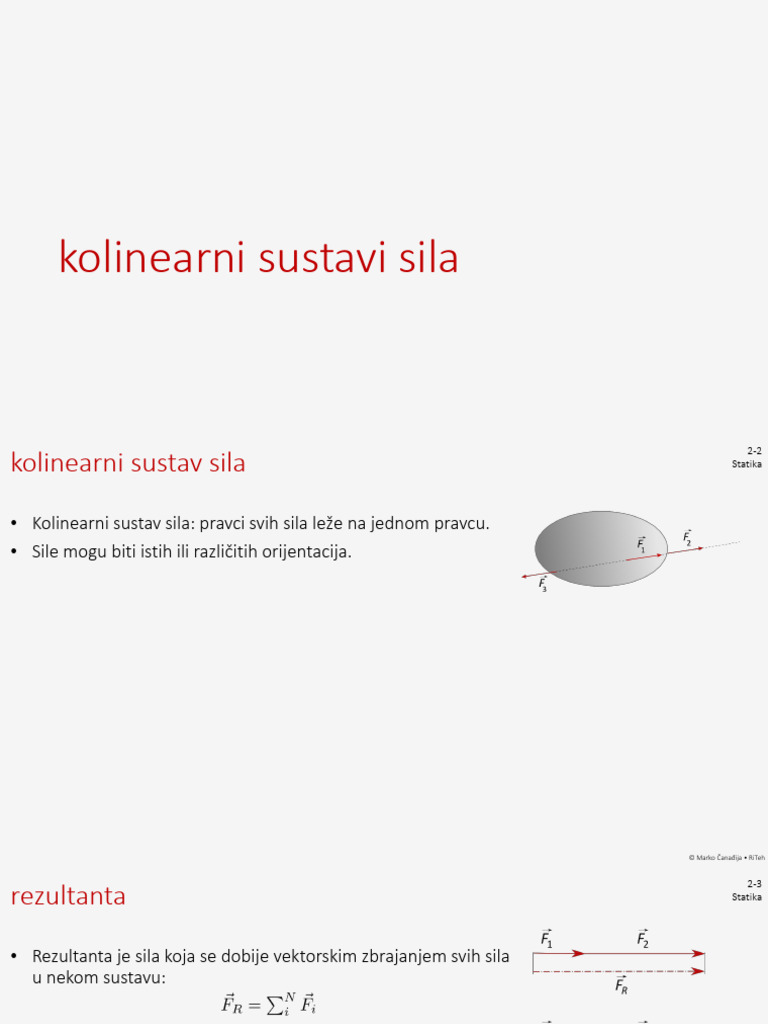 2 Statika Kolinearni Sustavi | PDF