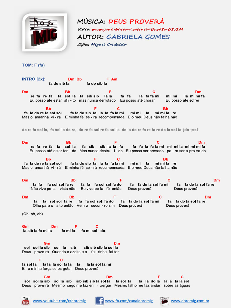 Deus Proverá Cifra Detalhada | PDF