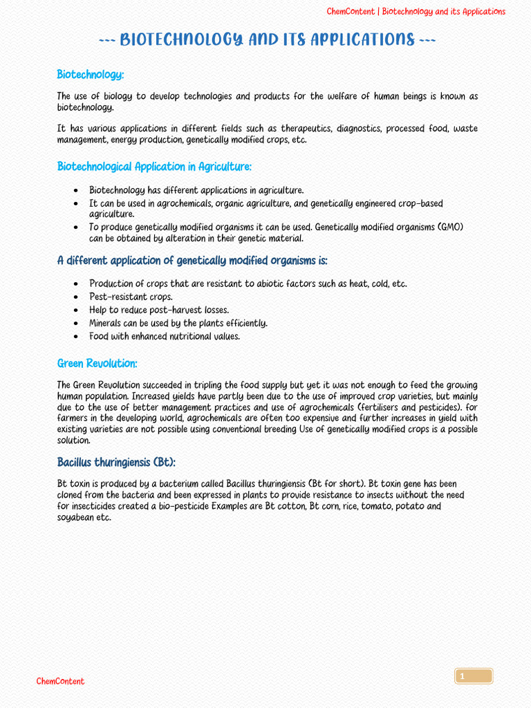 12.biotechnology and Its Applications | PDF | Polymerase Chain Reaction ...