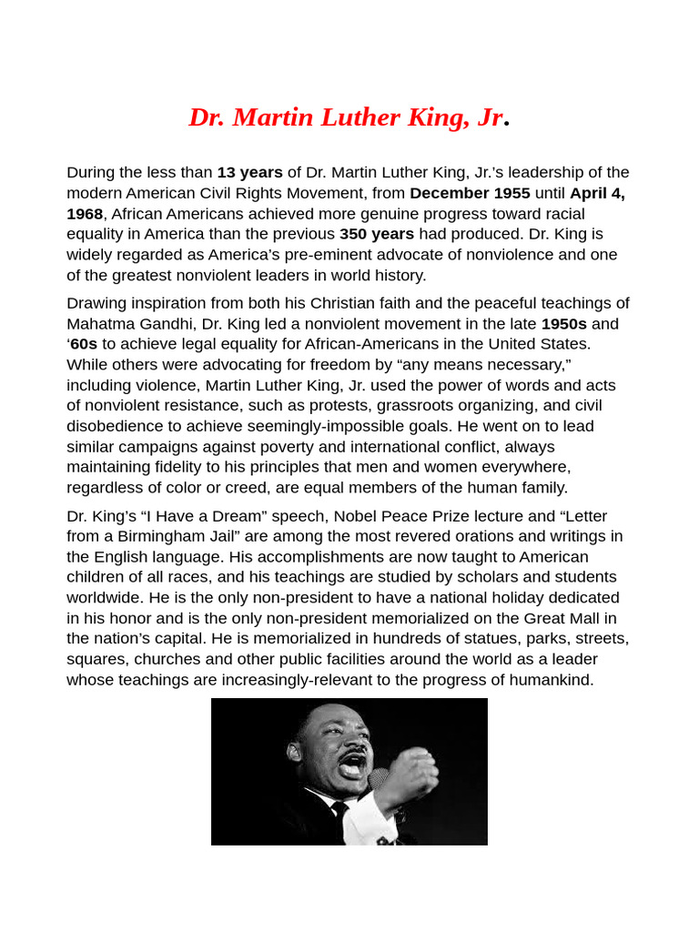 martin luther | PDF | Martin Luther King Jr. | Nonviolence