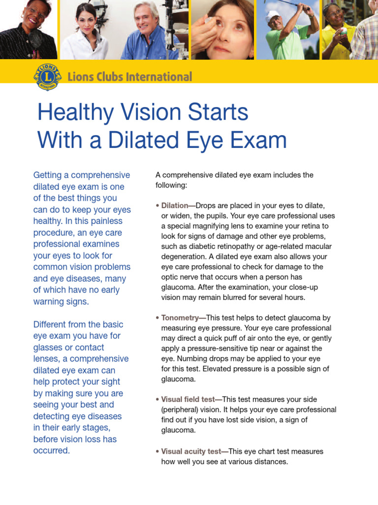 Healthy Vision Starts With A Dilated Eye Exam | PDF | Eye | Glaucoma