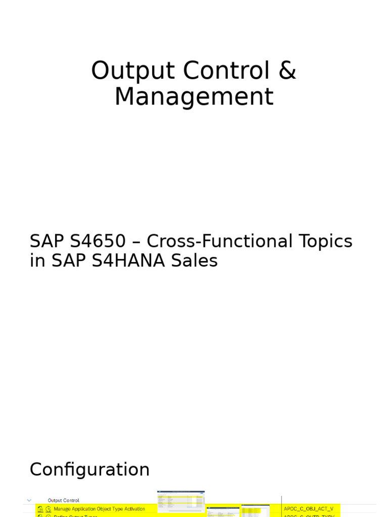 Output Control & Management | PDF