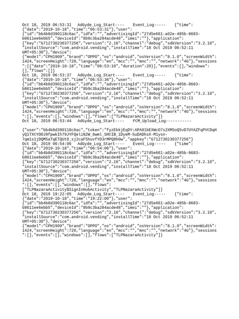 Logs | PDF | Operating System Families | Smartphone