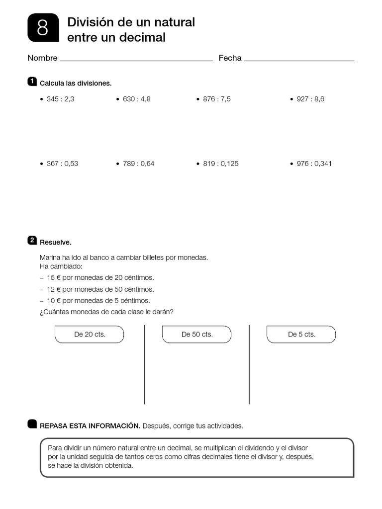 División Natural Decimal | PDF