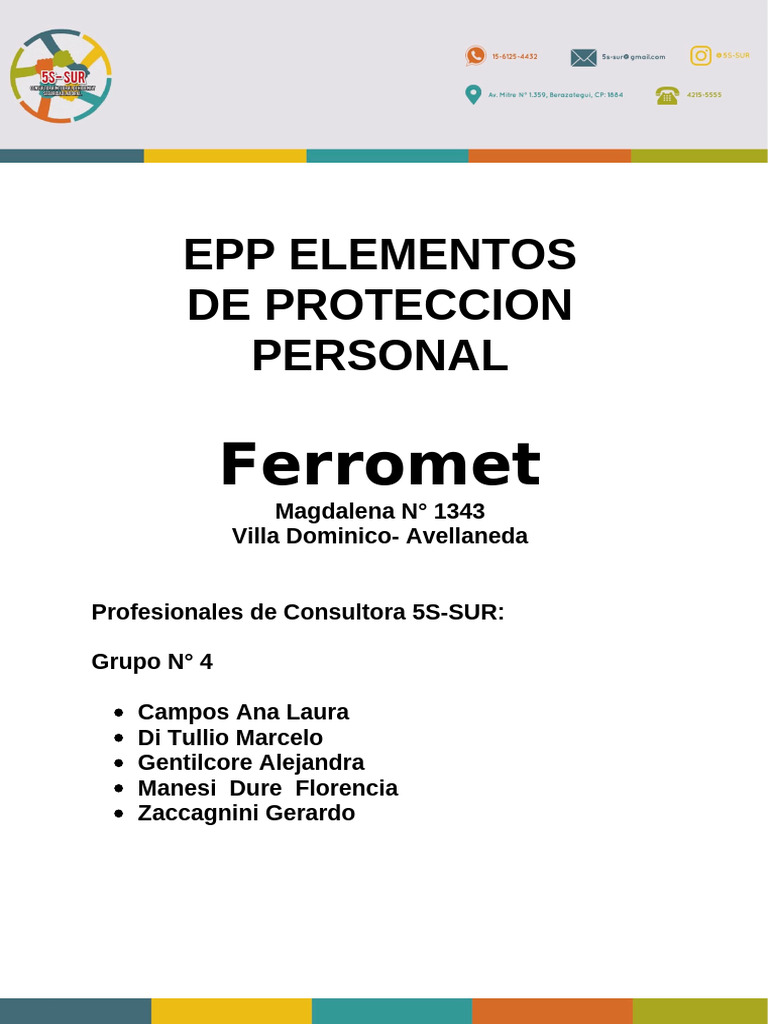 Epp Elementos de Proteccion Personal: Ferromet | PDF