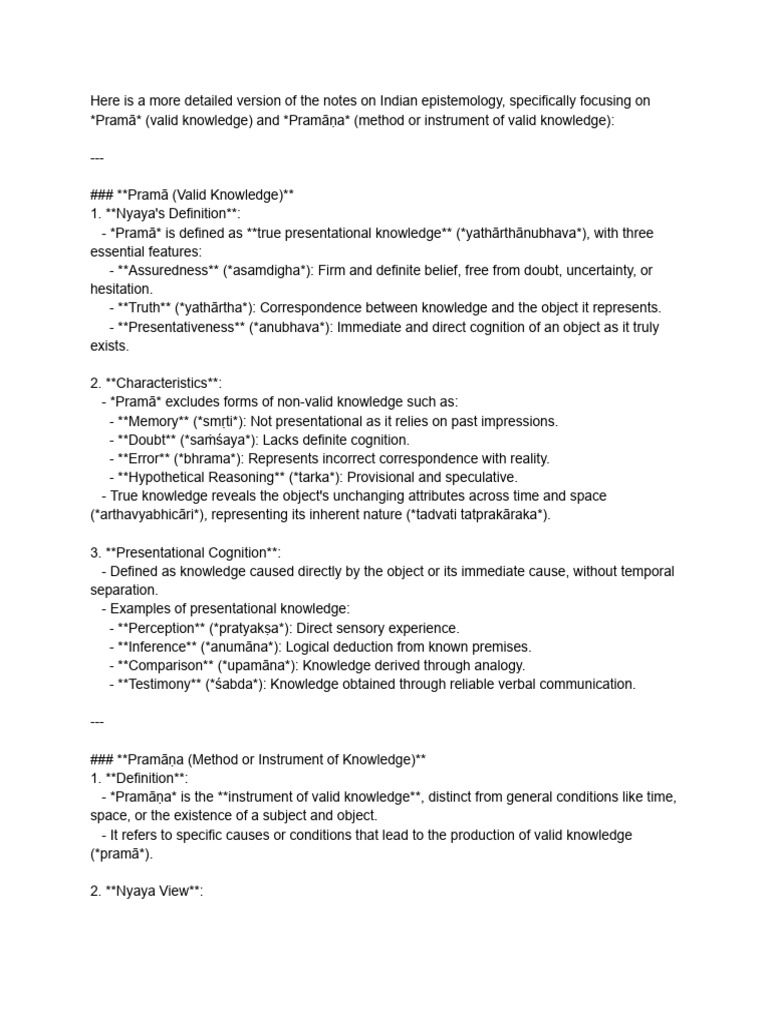 Indian Epistemology | PDF | Knowledge | Epistemology
