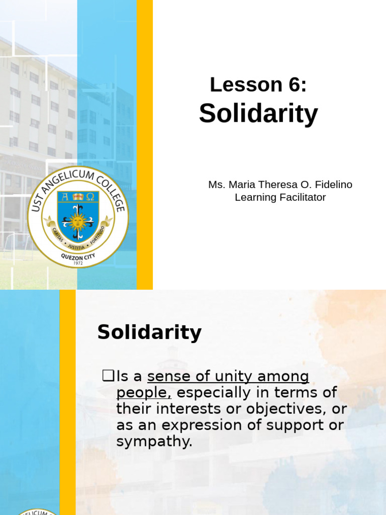 Lesson 6 - Solidarity | PDF | Politics