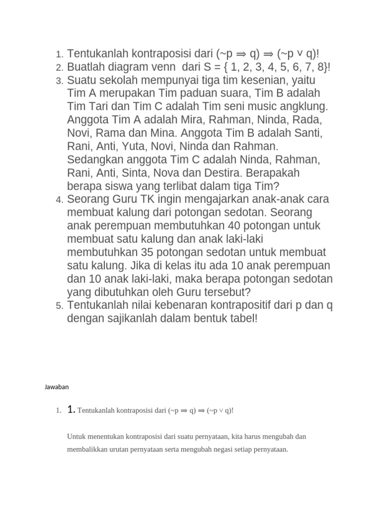 Tugas 1 Dasar Dasar Matematika Dan Sains | PDF